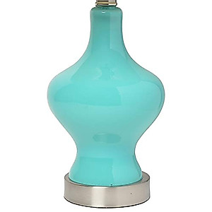 Elegant Designs LT3317-TEL Glass Gourd Shaped Table Lamp, Teal