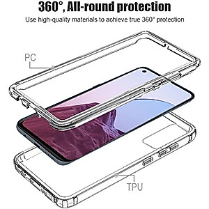 YJROP OnePlus Nord N20 5G Case: Crystal Clear Full-Body Rugged Hybrid Bumper with Tempered Glass Screen Protector