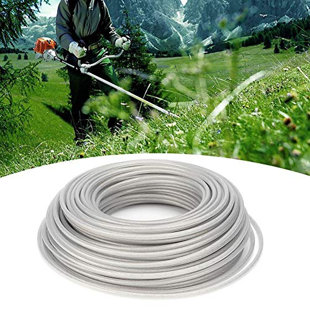 Cut Weed Strimmer Cord String Wire,Lawn Mower Accessories Grass Trimmer Line Steel Wire Brush Cutter Rope for Gardening Grass Trimmer Line