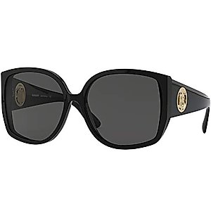 BURBERRY BE 4290 300187 Black Plastic Square Sunglasses Grey Lens
