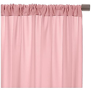 AK TRADING CO. 10 feet x 8 feet Polyester Backdrop Drapes Curtains Panels with Rod Pockets - Wedding Ceremony Party Home Window Decorations - Blush Pink