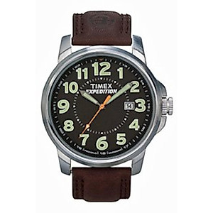 Timex Men's T44921 Expedition Metal Field Brown Leather Strap Watch