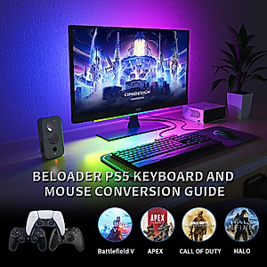 Beloader PS5 Keyboard and Mouse Adapter ,PS5 Beloader Compatibility XIM APEX, Cronus Zen,ReaSnow S1,Titan Two, Cronus Max to Enjoy PS5 Games.