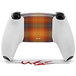 WraptorSkinz Skin Wrap compatible with Sony PS5 DualSense Controller Plaid Pumpkin Orange (CONTROLLER NOT INCLUDED)