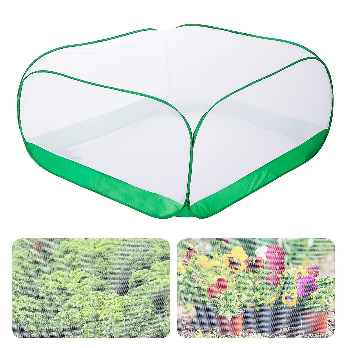 Upgraded Garden Netting - 3.3 × 3.3 × 1.65 FT Plant Covers Net for Square Raised Garden Bed, Ultra Fine Garden Mesh Netting Protection from Bird Pest Barrier Net Row Cover for Plant Fruit Vegetable
