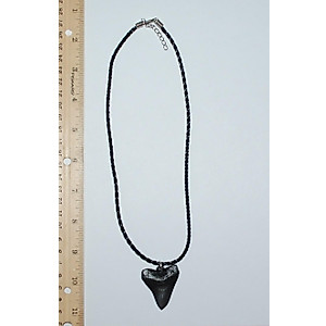 Megalodon Tooth Necklace (Metal Replica) Giant Fossil Shark #167 2o