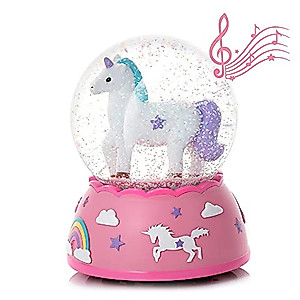Shatterproof Unicorn Snow Globe for Girls | Musical Snow Globe - Unicorns Gifts for Girls | Unbreakable Snow Globes for Kids - Snowglobe | Granddaughter Gifts from Grandma| Plastic Snow Globe