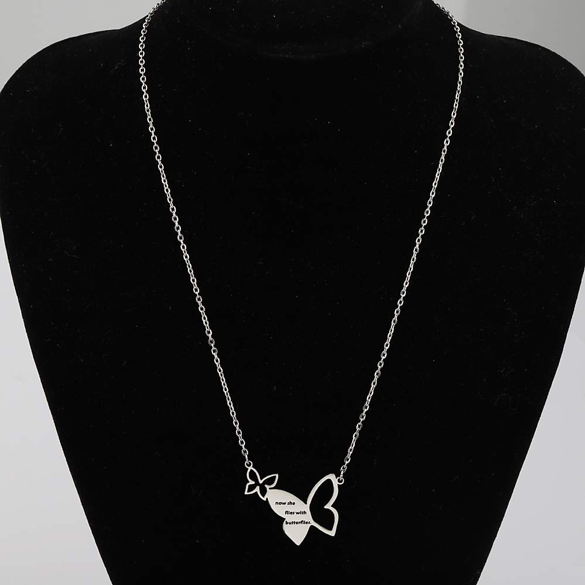 KUIYAI Now She Flies with Butterflies Necklace Rememberance Necklace (butterflies necklace)