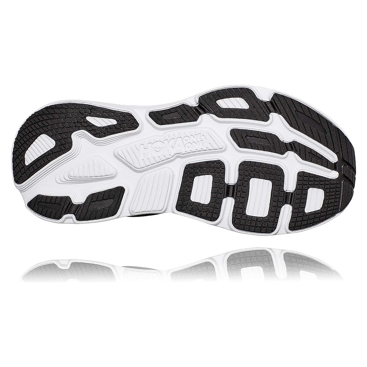 HOKA ONE ONE Women's Bondi 7 Running Shoe, Black/White, 7