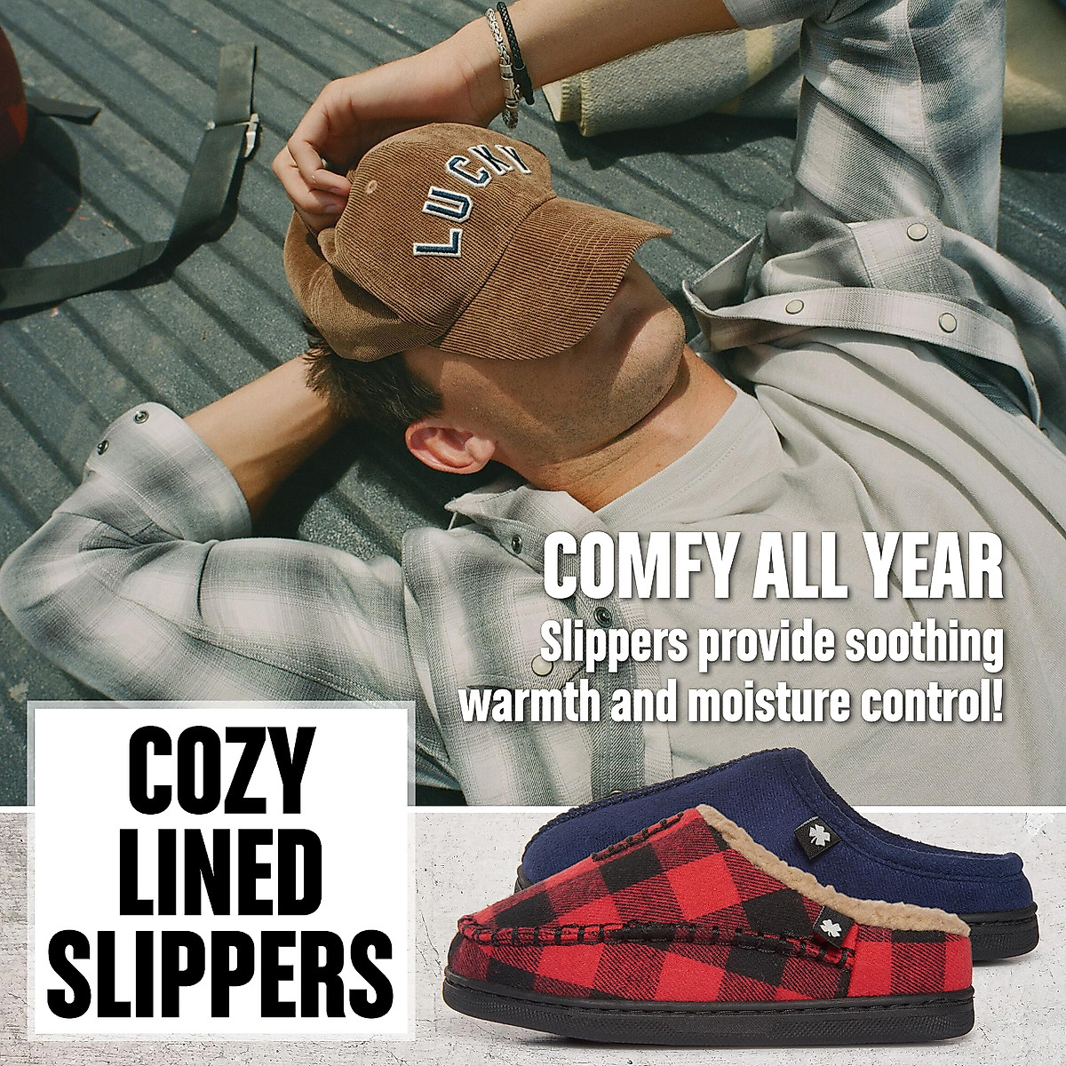 Lucky Brand Boys Memory Foam Microsuede Sherpa Clog Slippers, Fuzzy Non Slip Indoor Outdoor House Shoes, Kids Bedroom Clogs, Tan, Size 11-12