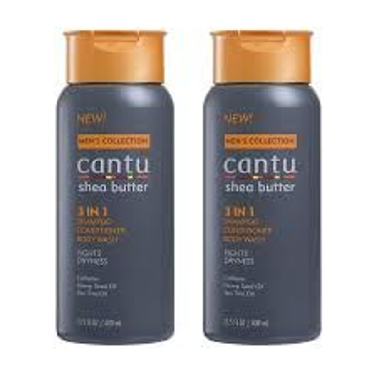 Cantu Mens 3-In-1 Shampoo Conditioner Bodywash 13.5 Ounce (400ml) (2 Pack)
