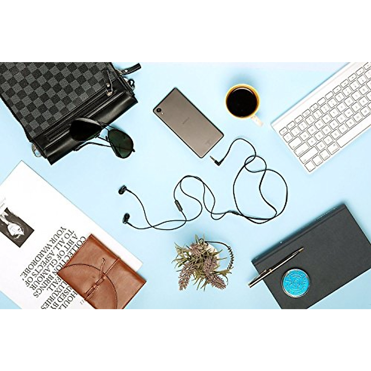 Sony MDREX155AP in-Ear Earbud Headphones/Headset with mic for Phone Call, Black (MDR-EX155AP/B)