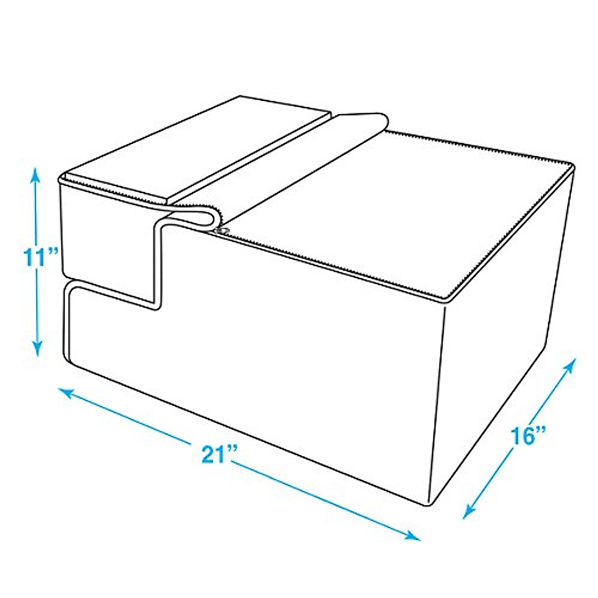 Best Pet Supplies Foldable Foam Steps for Small Pets, Portable Ramp Stairs for Couch, Sofa, & High Bed Climbing, Non-Slip Indoor Step Support, Paw Safe - Gray Lattice, 3-Step (H: 16.5") (STF240C-S)
