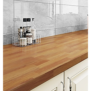 Livelynine Butcher Block Countertop Contact Paper Waterproof Wallpaper Light Wood Contact Paper for Countertops Peel and Stick Table Covers Kitchen Counter Island Desk Countertop Vinyl Wrap 15.8X78.8