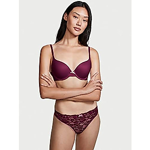 Victoria's Secret Body by Victoria Lace Front Thong Panty, Kir Burgundy, X-Large