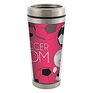 Elanze Designs Soccer Mom Stainless Steel 16 oz Travel Mug with Lid