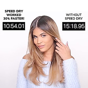 Color Wow Speed Dry Blow Dry Spray – Cuts blow dry time by at least 30%; Clinically proven; Alcohol free; Heat protectant; Helps prevent breakage and color fade; Cruelty free and gluten free