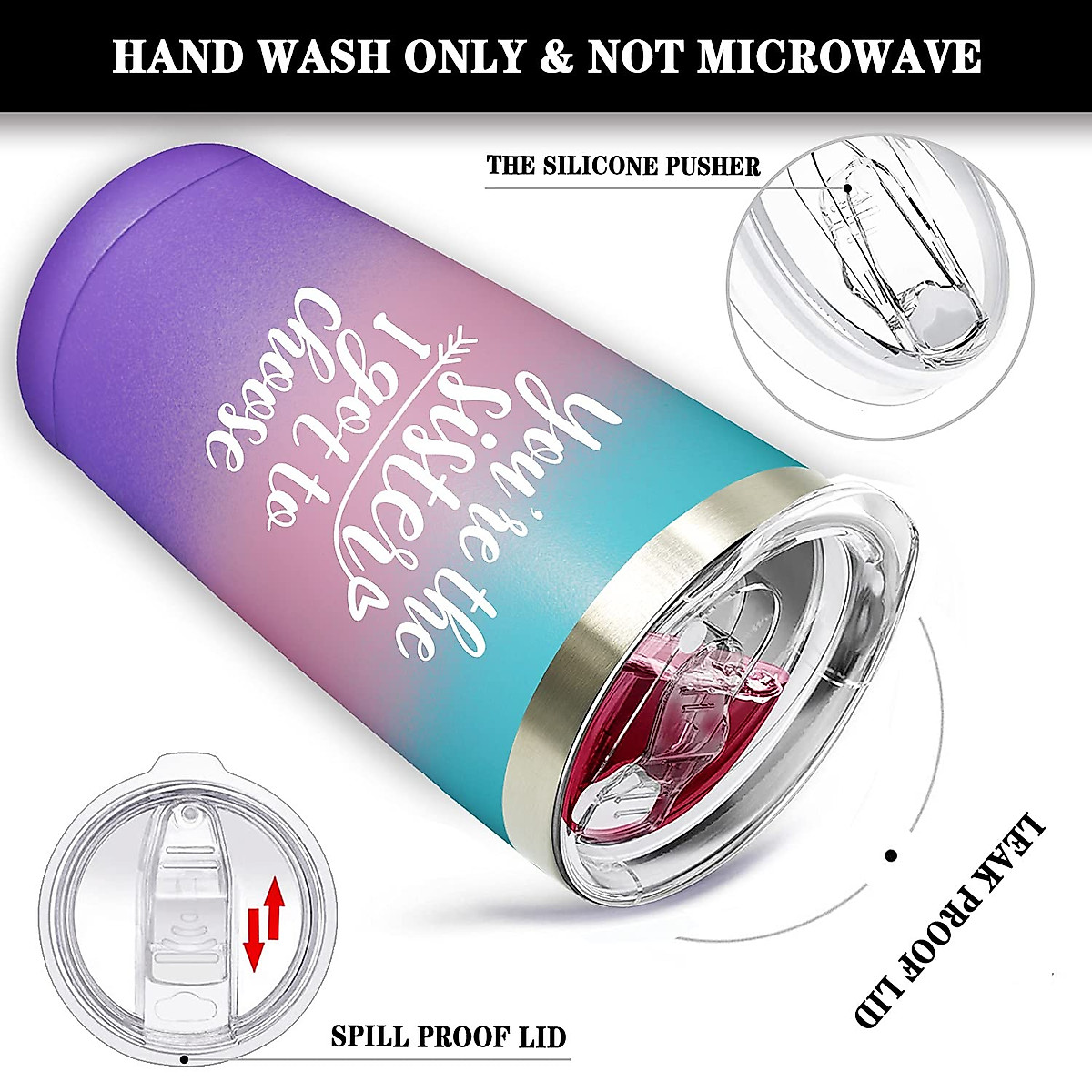 Fufandi Gifts for Best Friend - Best Friend Birthday Gifts for Women - Friendship Christmas Gifts for Female Friend - Gifts for Sister from Sister - You're the Sister I Got to Choose Tumbler