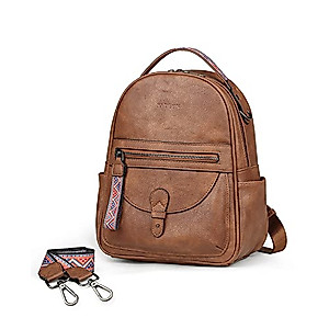 FADEON Mini Backpack Purse for Women, Designer Leather Cute Roomly Small Backpacks, Ladies Shoulder Backpack Fashion Handbag