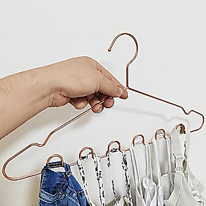 Baoblaze Nonslip Clothes Hangers, Space Saving Strap Dress, Camisoles Hanger Clothes Hanger, Closet Organizer Hanger for Scarves, Skirt, Dresses Sweater, Rose Aureate