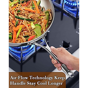 Cooks Standard Wok Multi-Ply Clad Stir Fry Pan, 13" with High Dome lid, Silver