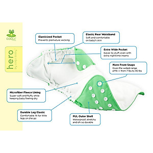 Hero Pocket Cloth Diaper with 2 Microfiber Inserts