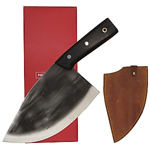 LICAIDAO Manual forging Kitchen Knife Chef's Meat Cleaver Butcher Knife Vegetable Cutter With High Carbon Clad Steel