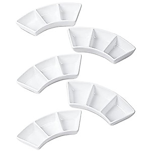 DELLING Ceramic Dipping Bowls/Dipping Sauce Bowls Set - 3 Oz Dipping Sauce Dishes- Small Sauce Cups/Bowls for Sushi, Tomato Sauce, BBQ or Other Dinner - Great for Different Sauce and Dip, Set of 5