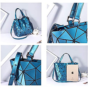Geometric Luminous Purses and Handbags Holographic Reflective Crossbody Bag Wallet Flash Rainbow Tote NO.6