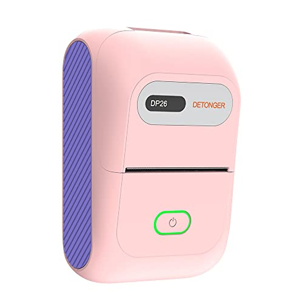 DETONGER Label Maker Machine with Tape, DP26 Bluetooth Label Printer, Small Smart Phone Handheld Sticker Mini Labeler, Easy to Use Inkless Office Home Organization USB Rechargeable (Pink)