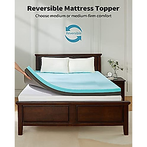 Perlecare 3 Inch Memory Foam Mattress Topper Twin, Bamboo Carbon Foam & Gel-Infused Memory Foam, Medium Firm Mattress Topper with Removable Soft Cover, Twin Bed Topper for Back Pain