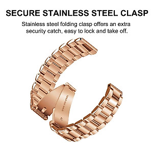 valkit Compatible Samsung Galaxy Watch 42mm/Galaxy Watch 5/4 40mm 44mm/Galaxy Watch Pro 5 45mm/Galaxy Watch 3 41mm Band, 2 Pack 20mm Stainless Steel Wristbands Men Women for Galaxy Watch Active