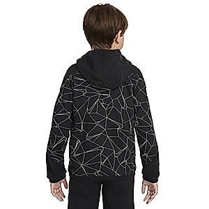 Nike Kids Boy's NSW Print Full Zip (Big Kids) Black/Black/Reflective Silver LG (14-16 Big Kids)