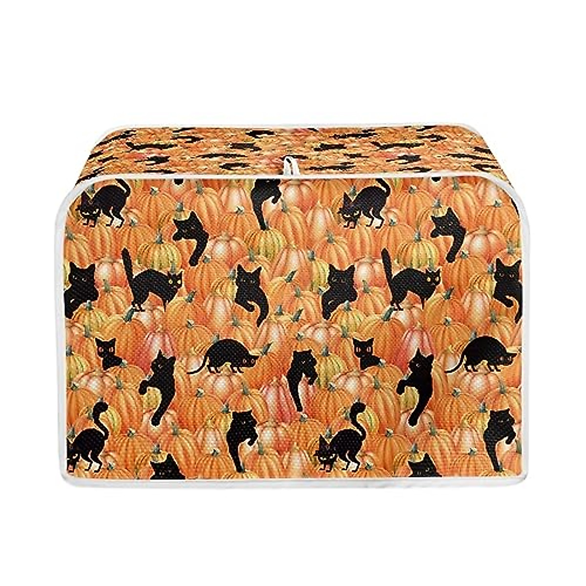 Talayituse Cat Pumpkin Print Toaster Cover 4 Slice Bread Toaster Oven Cover Halloween Decoration Washable Toaster Cover with Top Handle Kitchen Small Appliance Covers Bakeware Protector