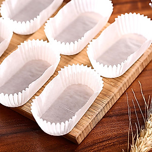 Loaf Liners Mini Baking Pan: 1000Pcs Paper Baking Cups Disposable Cupcake Liners Oil-Proof Cupcake Wrappers Rectangle Parchment Liners for Cake Balls Muffins Cupcakes and Candies