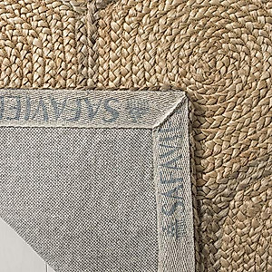 Safavieh Natural Fiber Collection Accent Rug - 2'6" x 4', Natural & Grey, Handmade Honeycomb Woven Jute, Ideal for High Traffic Areas in Entryway, Living Room, Bedroom (NF882B)