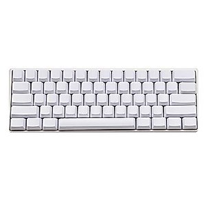 YMDK Blank Thick PBT OEM Profile 61 ANSI Keycaps for MX Switches Mechanical Keyboard (White)(Only Keycap)