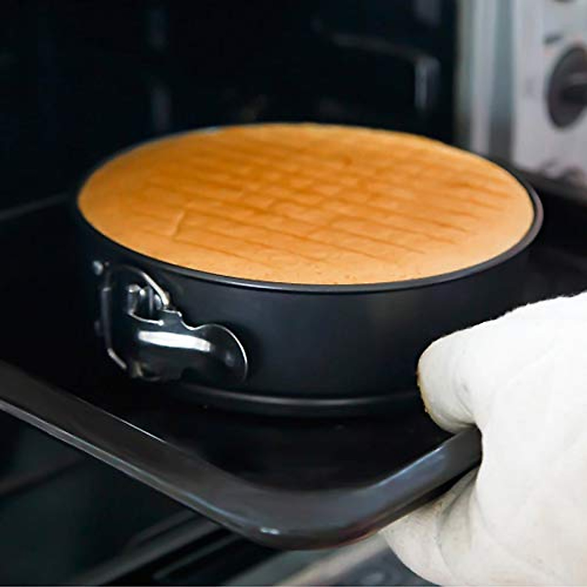 OMBX 4 Inch Cake Pan, Non-Stick Cheesecake Pan, Cake Pan, Springform Pan, Removable Bottom Cake Pan - Black