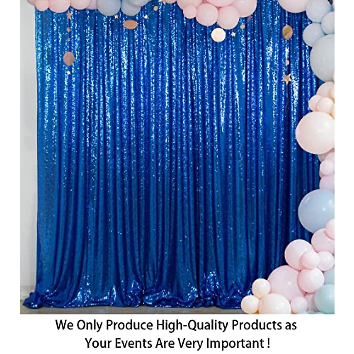 Sequin Backdrop Photo Booth Backdrop 6FTx6FT Royal Blue Wedding Shimmer Fabric Background for Baby Shower Sparkle Sequin Wall Backdrop for Party Event