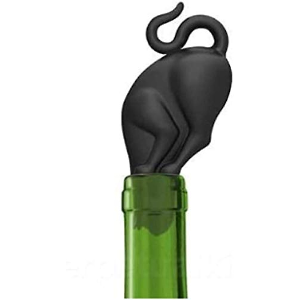 Unido Box Food Safe Silicone Black Kitty Cat Butt Wine Bottle Stopper