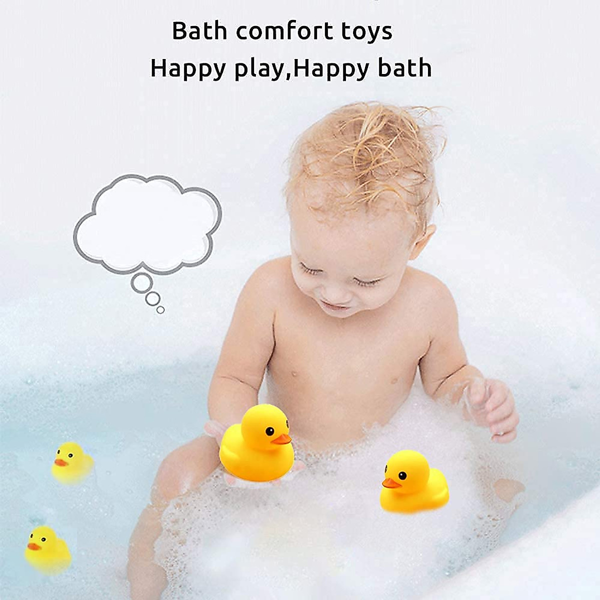 CICITOYWO Yellow Rubber Ducks, 30pcs Preschool Small Bath Toys Bathtub Floating Squeaky Duckies Gift for Baby Shower Infants Kids Toddler Party Decoration (Small)