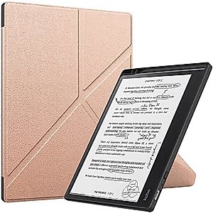 Gylint Kobo Elipsa 2E (2023 Release) Origami Case, The Thinnest and Lightest Leather Smart Cover Case for 10.3" Kobo Elipsa 2E eReader with Auto Wake Sleep Feature Rose Gold