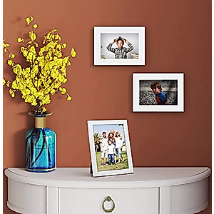 8x10 White Picture Frames Set of 2, Solid Wood Photo Frame with High Definition Glass, Rustic Simple Classic Handmade Wooden Frames for Wall Gallery Mounting or Table Top Display Decoration