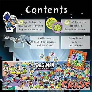 University Games, Dog Man Attack of The FLEAS Cooperative Board Game Based On The Popular Dog Man Book Series by DAV Pilkey for 2 to 6 Players Ages 6 and Up