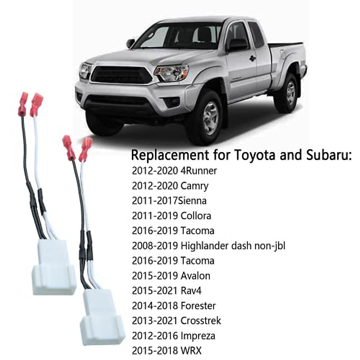 Car Tweeter Speaker Wire Harness Replacement for Toyota 4Runner Tacoma Rav4 Camry Subaru WRX Forester Crosstrek Impreza 2012-2020 Speaker Adapter Tweeter Speaker Connector (2PCS)