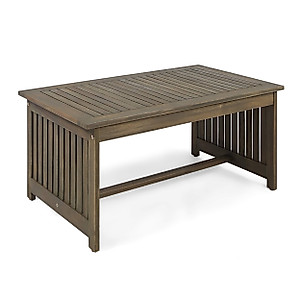 Christopher Knight Home Grace Outdoor Acacia Wood Coffee Table, Gray Finish