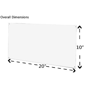 Acrylic Sheet 10" x 20" with 4 Holes Clear 1/8" Thick DIY Arts and Crafts Painting Tiles Puffy Paint Schools Preschools Projects Plastic Pieces Mosaic by Marketing Holders