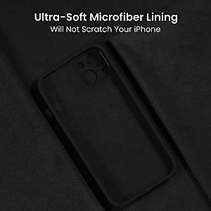 FireNova for iPhone 14 Case, Silicone Upgraded [Camera Protection] Phone Case with [2 Screen Protectors], Soft Anti-Scratch Microfiber Lining Inside, 6.1 inch, Black