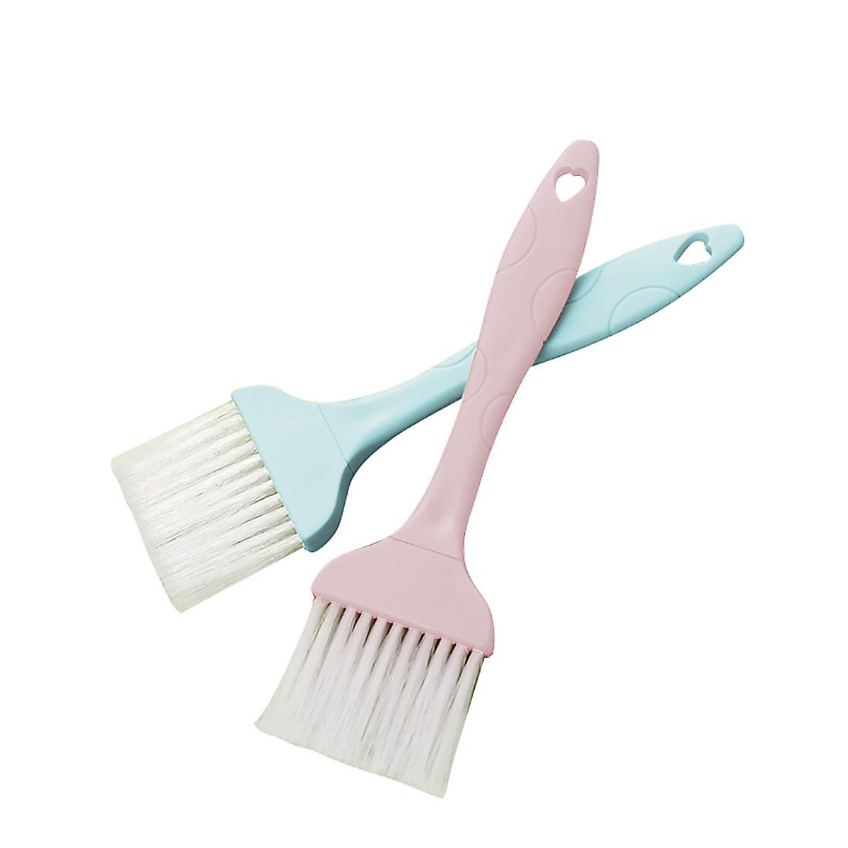 Nylon Bristle Pastry Brush Plastic Grip for Basting, Baking, Cooking Food Brush, Green, Pink