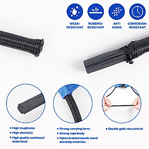 2PCS Trash Can Lid Locks for Animals, Garbage Can Bungee Cord Lock Keep Bear/Raccoon/Dog Out of Garbage, Trash Bin Lock/Strap/Latch Fits 30-50 Gallon